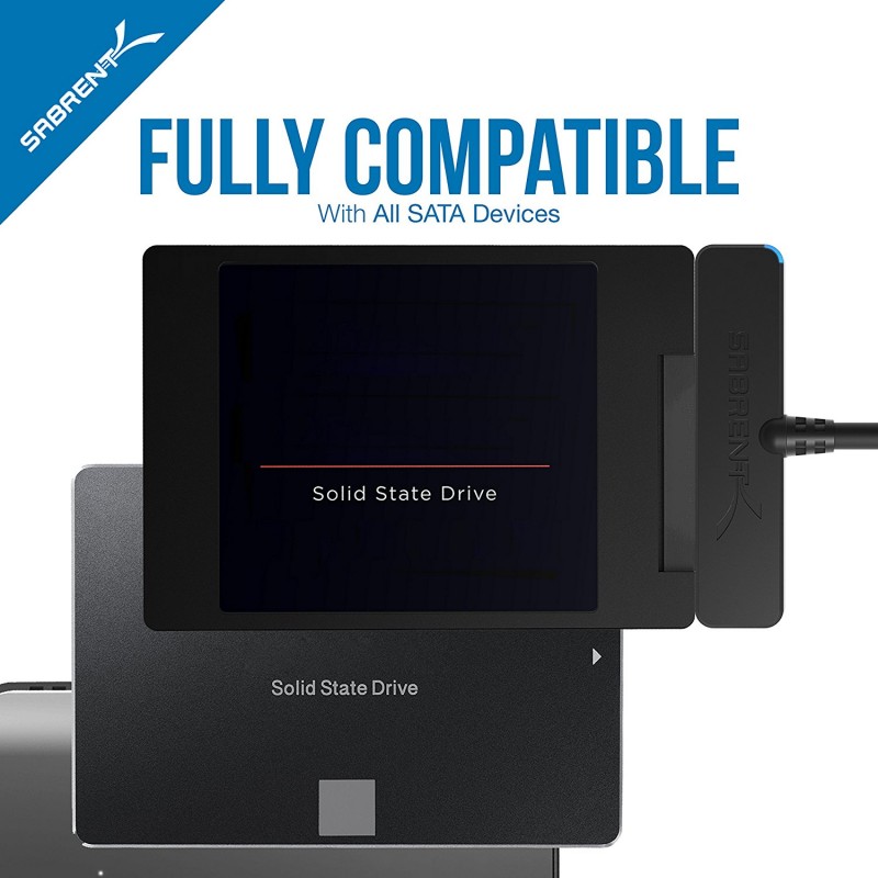 Sabrent USB 3.0 to SSD / 2.5" SATA Hard Drive Adapter [Support UASP]