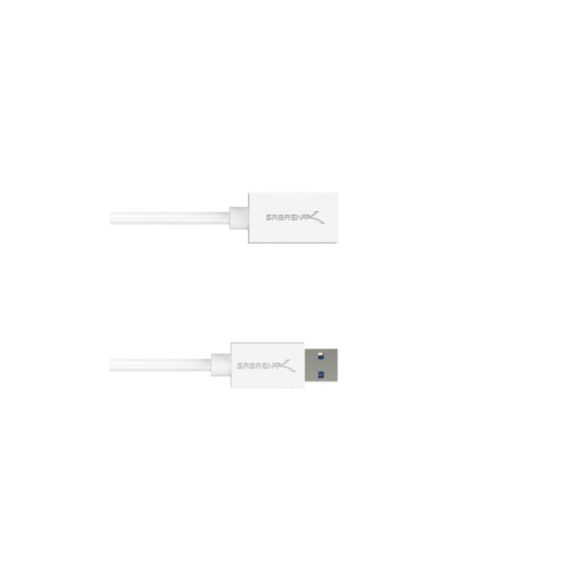 22AWG USB 3.0 Extension Cable – A-Male to A-Female [White] 6 Feet
