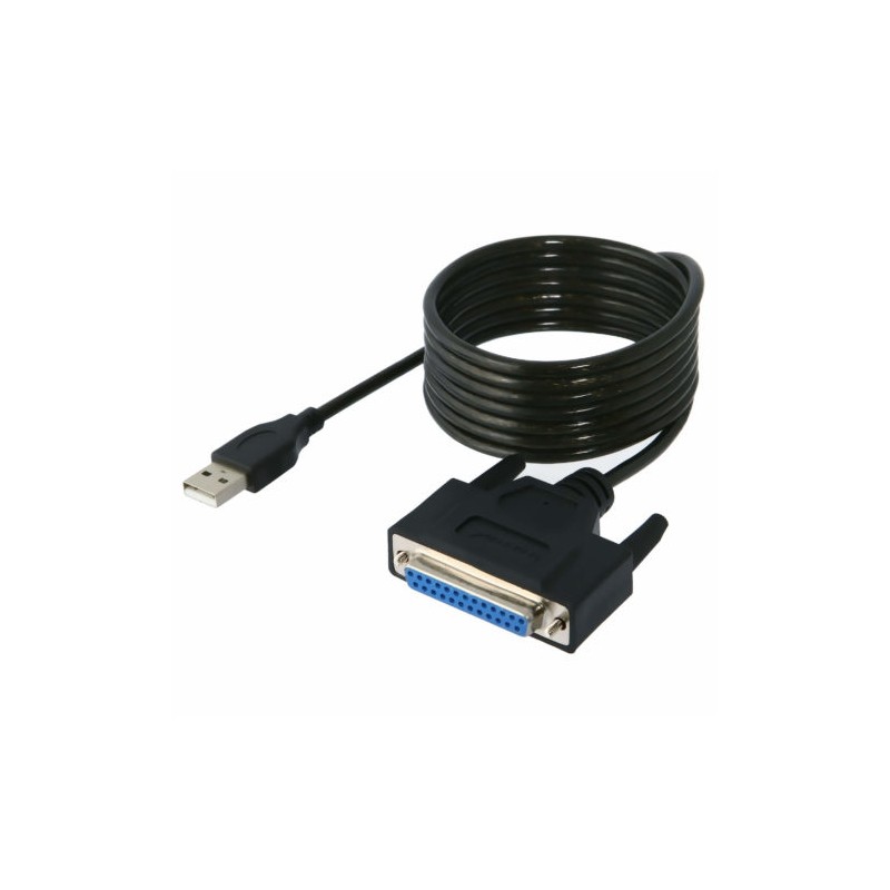 USB 2.0 to DB25F Parallel Printer Cable