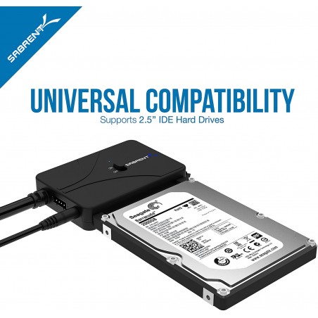 Sabrent USB-DS12 USB 3.0 TO SSD SATA IDE 2.5" 3.5" 5.25" HDD Converter