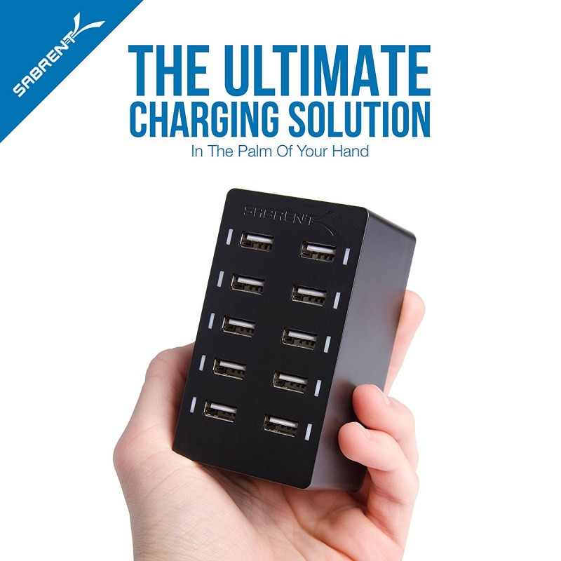 Sabrent AX-TPCS Charge up to 10 USB devices simultaneously 60watts